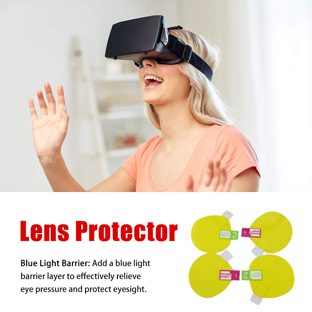GEZICHTA 4pcs VR Lens Protective Film for Oculus Quest 2, Full Coverage HD Clear VR Lens Film,Anti-scratch,Blue Light Barrier
