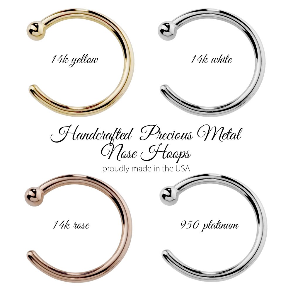 FreshTrends 18 Gauge 5/16"- 14K Yellow Gold Nose Hoop