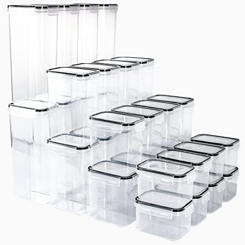 Lifetime Home 32 PACK Airtight Food Storage Containers Set with Lids for Kitchen & Pantry Organization - BPA-Free for Cereal, Pasta, Rice, Vegetables, Fruits & Flour - FREE Markers and Labels