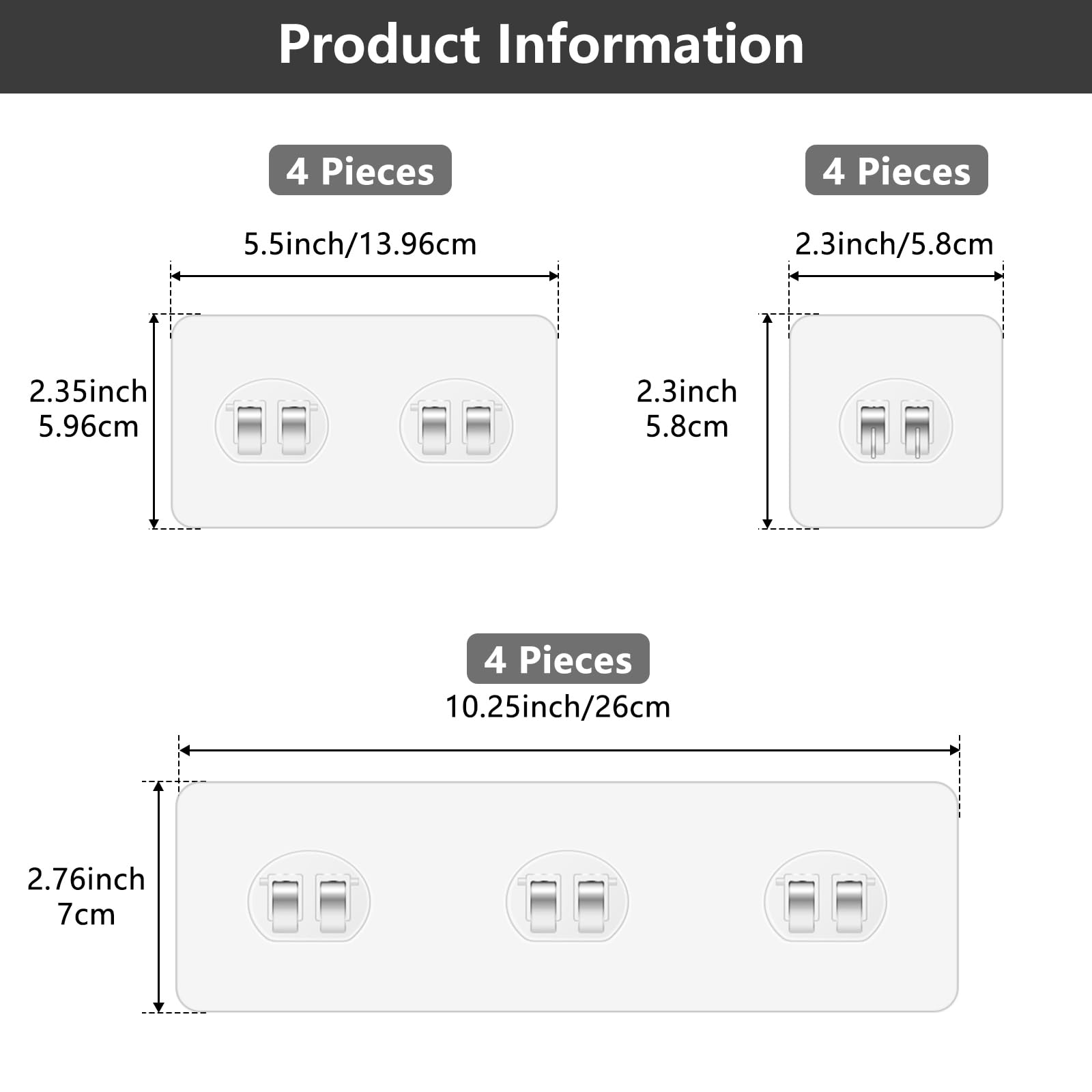 Spiglamm 12 Pack Shower Caddy Adhesive Hooks Replacement, Shower Shelf Adhesive Replacement, Strong Adhesive Shower Hooks for Shower Caddy Shelves Rack Basket Holder, No Drilling