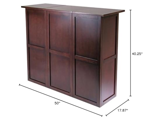 Winsome Newport 40.16 x 50 x 17.87-Inch Wood Expandable Counter Wine Bar, Antique Walnut (94350)