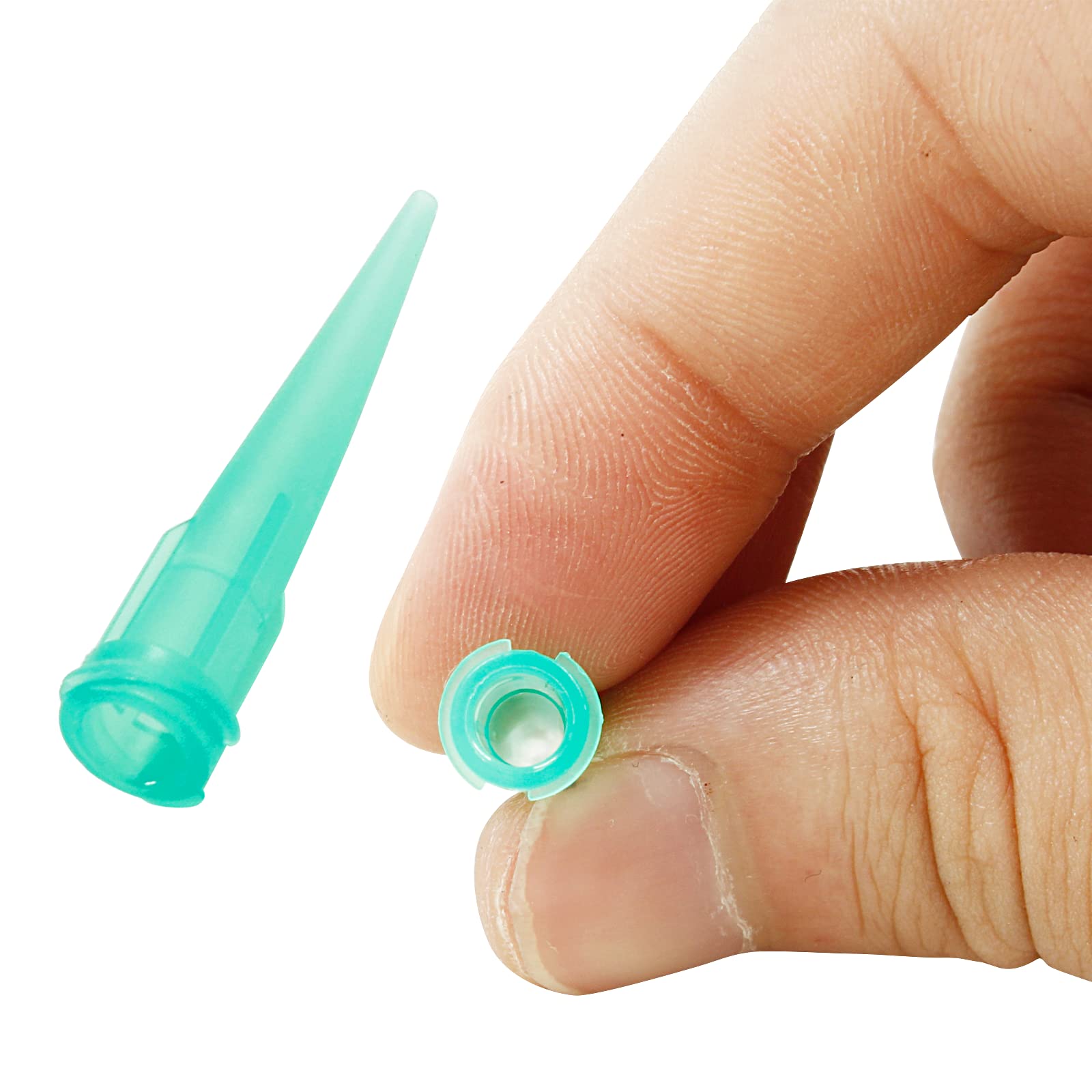 Zorveiio 50 Pack 18Ga 1.18 Inch Blunt Tip Dispensing Neddle,Green Plastic Syringe Blunt Tip Neddle,Tapered Luer Lock Dispensing Needles for Industrial Use