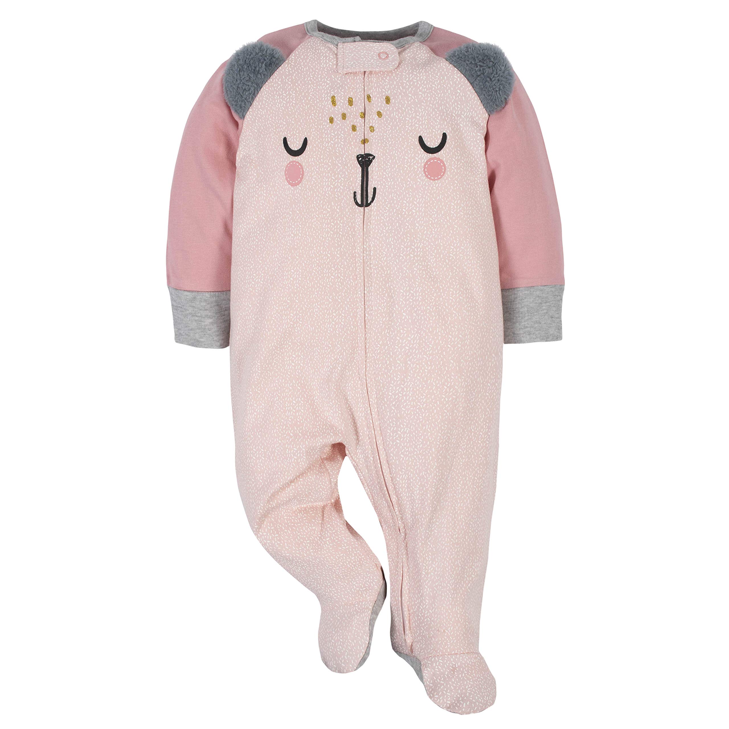 Gerber Baby Girls 4 Pack Sleep 'N Play Footie Bear Pink 6-9 Months