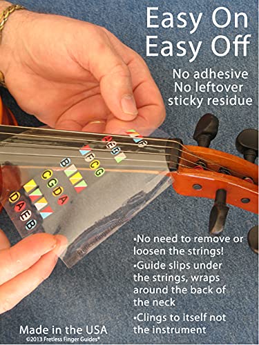 Fretless Finger Guides 4/4 Beginner Violin Finger Guide Helps You Learn to Play Violin Songs and Scales Quickly. No Glue or Adhesive