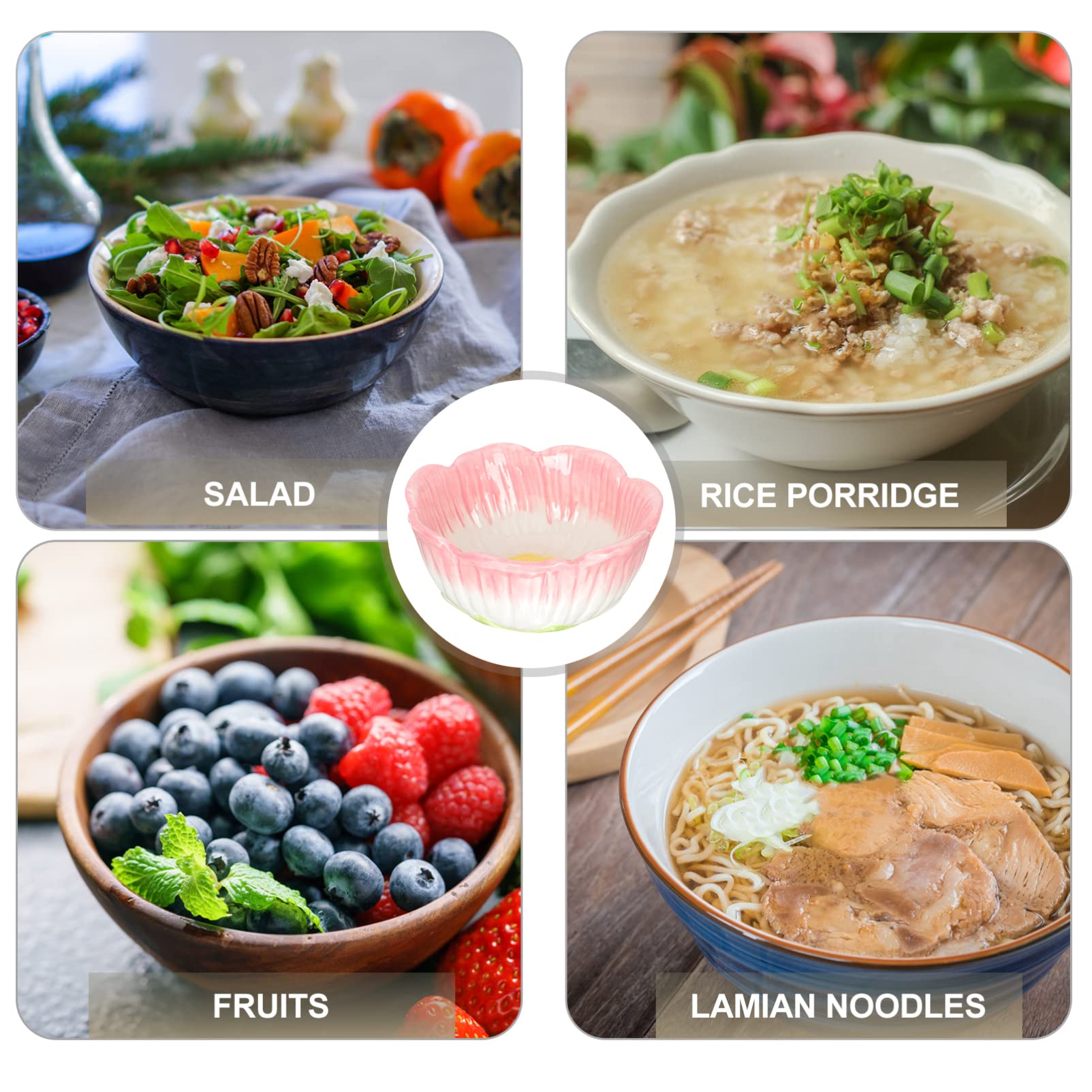 LIFKOME Ceramic Bowl Cute Cartoon Cabbage Bowls Easter Party Bowls Rice Bowls Salad Bowls Soup Bowls Saucer Serving Plate Dish Platter For Dessert Appetizers Pastas Fruits Dinner