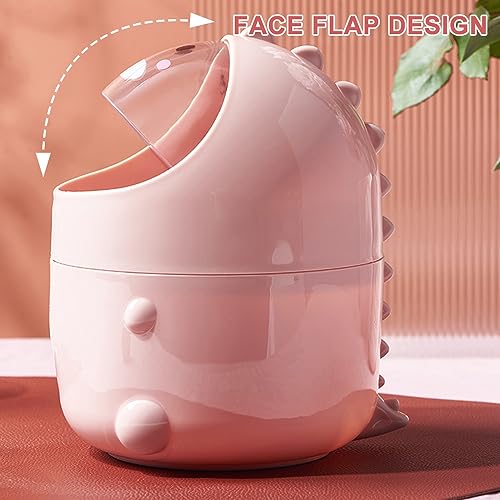 TIE-DailyNec Desktop Trash Can with 90 Trash Bags, Cute Creative Trash Can Plastic Storage bin, Waste Basket Garbage Can for Bathrooms Kitchens Offices Dressing Table (Pink)