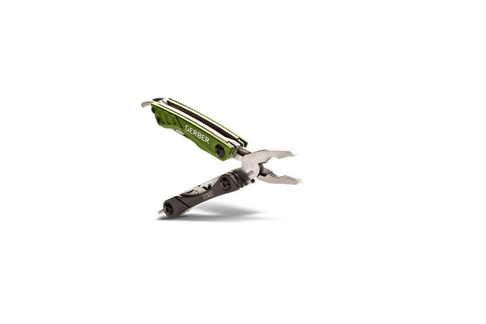 Gerber Gear Dime 12-in-1 Mini Multi-tool - Needle Nose Pliers, Pocket Knife, Keychain, Bottle Opener - EDC Gear and Equipment - Green