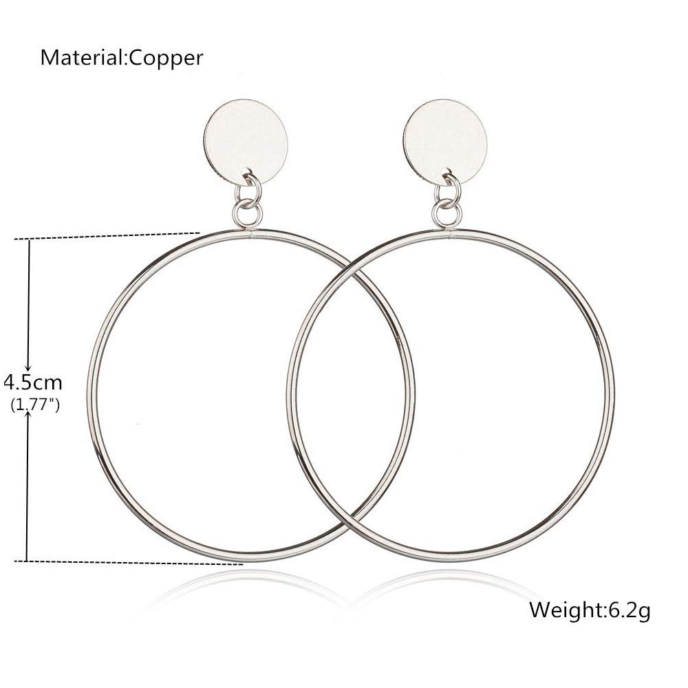 Geometric Double Circle Round Stud Earrings Women's Lucky Number 8 Shape Hollow Big Hoop Earrings