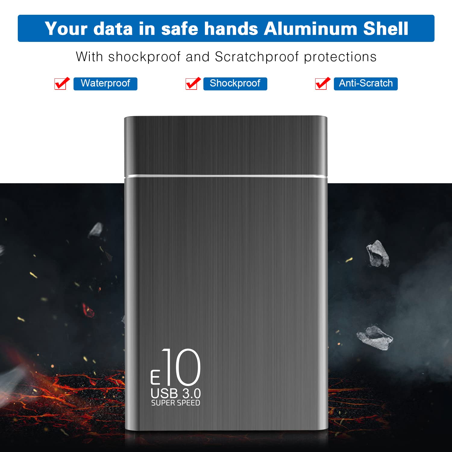 PDTXCLS Aeiniwer OTCPP 1TB External Hard Drive HDD USB3.0 External Hard Drive for PC, Mac, Desktop, Laptop, MacBook, Chromebook, Xbox One, Xbox 360 (1TB, Blue)