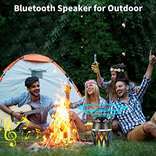 Vanten Outdoor Bluetooth Speakers, Bluetooth 5.0 Led Flame Speaker, IPX5 Waterproof Flame Torch Atmosphere Speaker, Patio Speakers Gifts for Men Women, Decorations for Party Garden Home