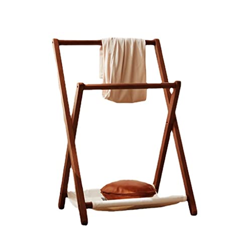 LIRUXUN Solid Wood Floor Clothes Rack Storage Rack Japanese-Style Multifunctional Household Indoor Bedside Folding Clothes Hanger