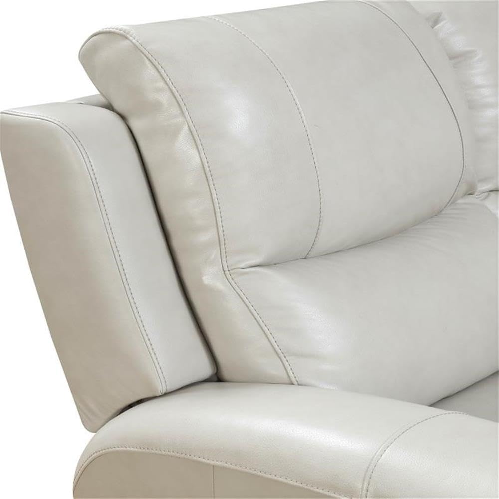 Steve Silver Laurel Leather Dual-Power Reclining Living Room Sofas, Power Headrest/Reclining Leg Rest USB Charging Port, Top Grain Leather, 86" L x 40" W x 40" H, Ivory