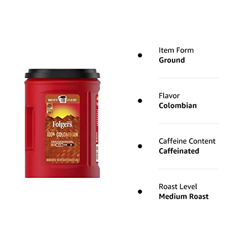 Folgers 100% Colombian Blend Ground Coffee, 35-oz Can
