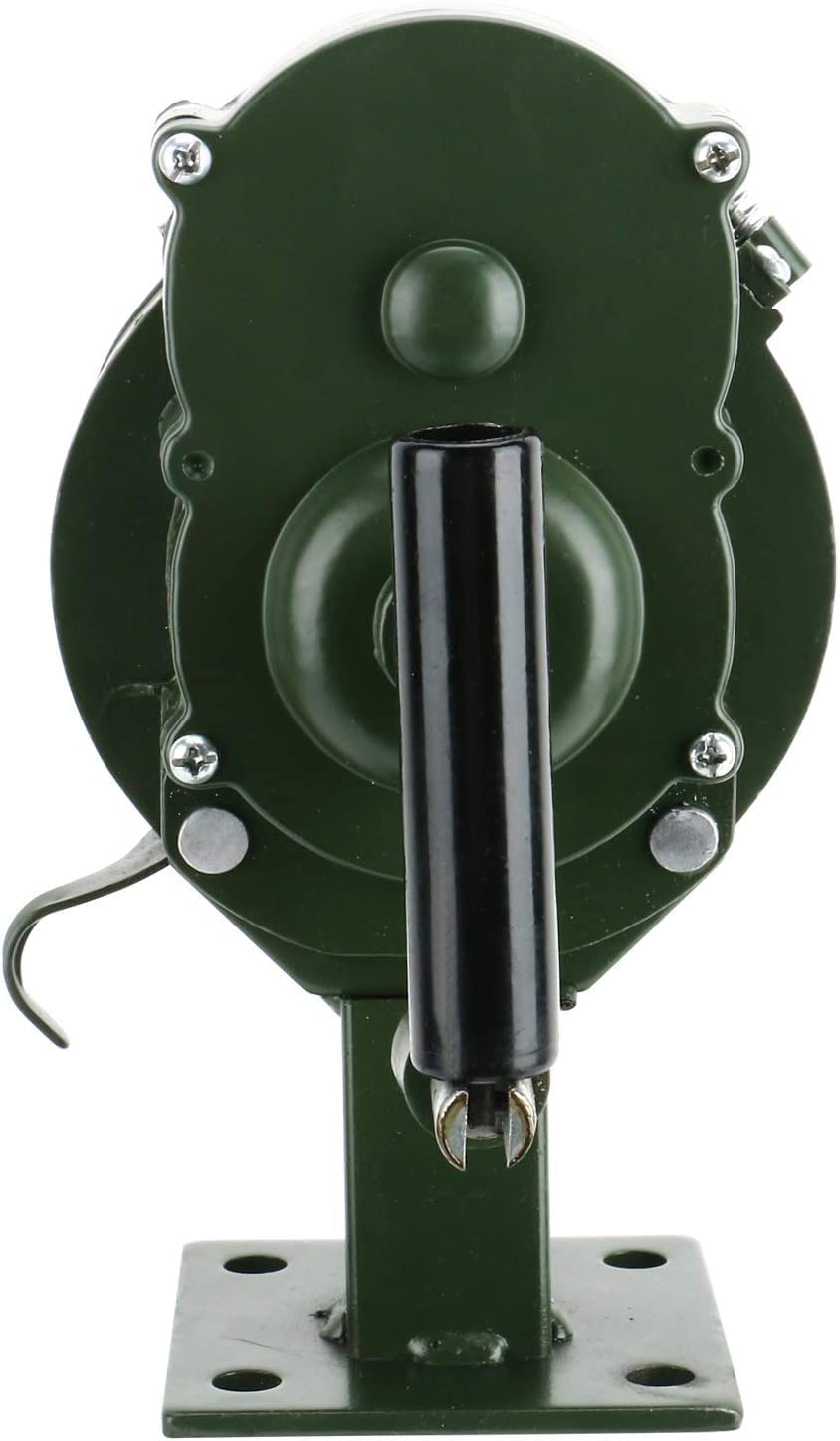 Mono-gatari Handheld Air Raid Siren Base Mount Hand Crank Siren Horn Manual Operated Metal Alarm 110db Home Self Protection Security