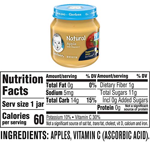 Gerber 1st Foods Natural Jars Variety Pack, 3 Apple, 3 Banana, 3 Carrot, 3 Pear, 12 CT