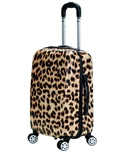 Rockland Safari Hardside Spinner Wheel Luggage, Leopard, 3-Piece Set (20/24/28)