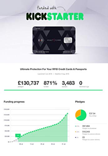 VAULTCARD - RFID Blocking & Jamming Credit & Debit Card Protection for your wallet and passport/NFC Jamming card, protects several cards at the same time