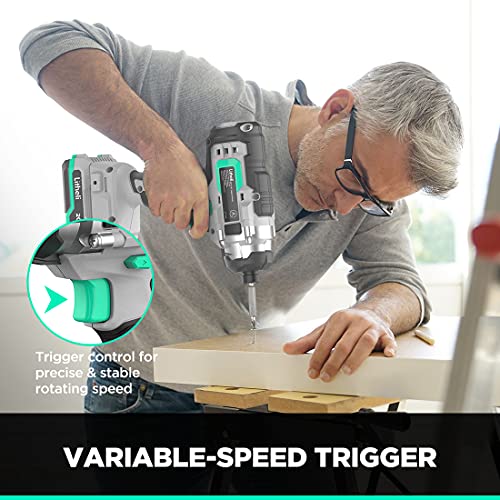 Litheli 20V Cordless Impact Driver, 1/4 Hex Impact Driver 1150 In-Lbs Torque, 3 Socket Adapters, 2 Driver Bits(Battery and Charger not Included)