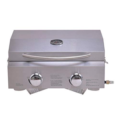 Thaweesuk Shop 2 Burner Portable Stainless Steel BBQ Table Top Propane Gas Grill Outdoor Camp 22β x 18β x 15β