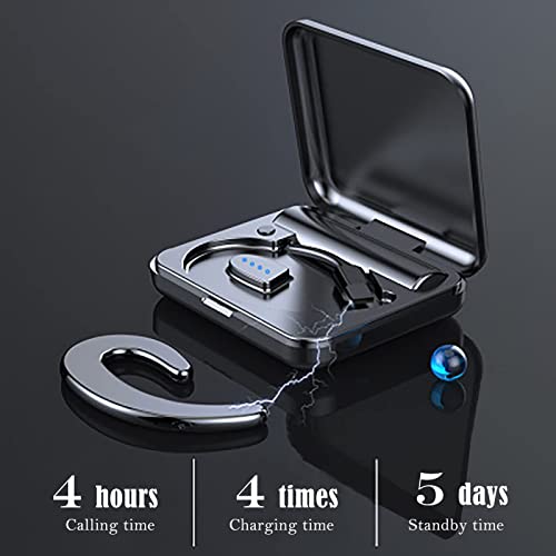 Mosonnytee Wireless Headphones Bluetooth Open Ear Painless Wearing Bluetooth Headset for Cell Phones with Microphone Ear Hook Non Plug HandsFree Headset Lightweight for Business, Office (Black)