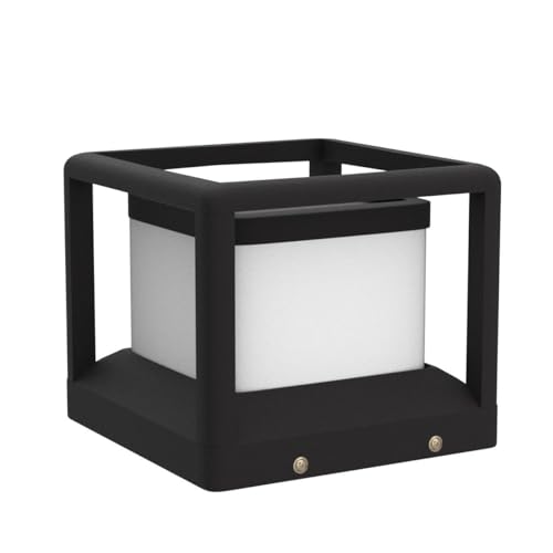 MVBT Solar Post Cap Light, Modern Outdoor Fence Deck Column Cap Lamp Lantern 3000K Landscape Lighting for Flat Surface Patio Posts Garden Decoration IP65 Waterproof(7.1"x7.1"x6.5")