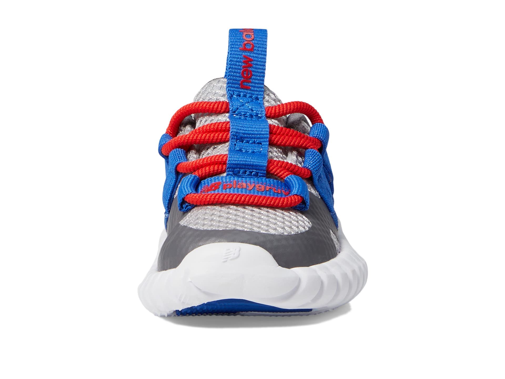 New Balance Baby Boys PLAYGRUV V2 Bungee Sneaker, Grey/True Red, 4 Wide Infant