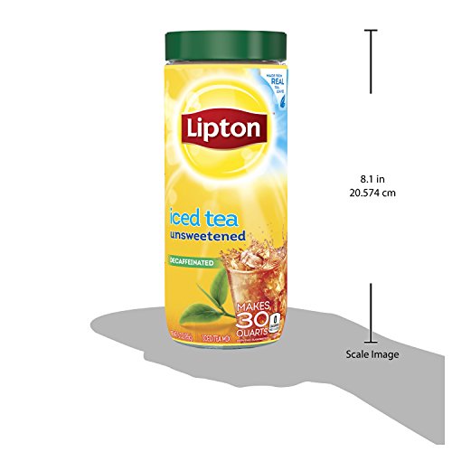 Lipton Iced Tea Mix, Black Tea, Unsweetened Iced Tea, Decaf Tea, Makes 30 Quarts(Pack of 6)