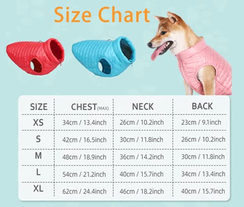 Vest Dog Jacket Ultra Thin Zip Up Wind Breaker with D Ring Leash - Cozy Waterproof Windproof Warm Dog Jacket - Dog Coats for Small, Medium, Large Dogs, for Indoor and Outdoor Use (Small, Red)