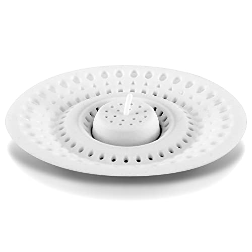 Meadow Lane Goods Hair Collector for Shower Drain - Self-Sealing, White, Multi-Size Fit Hair Catcher (1 Pack)