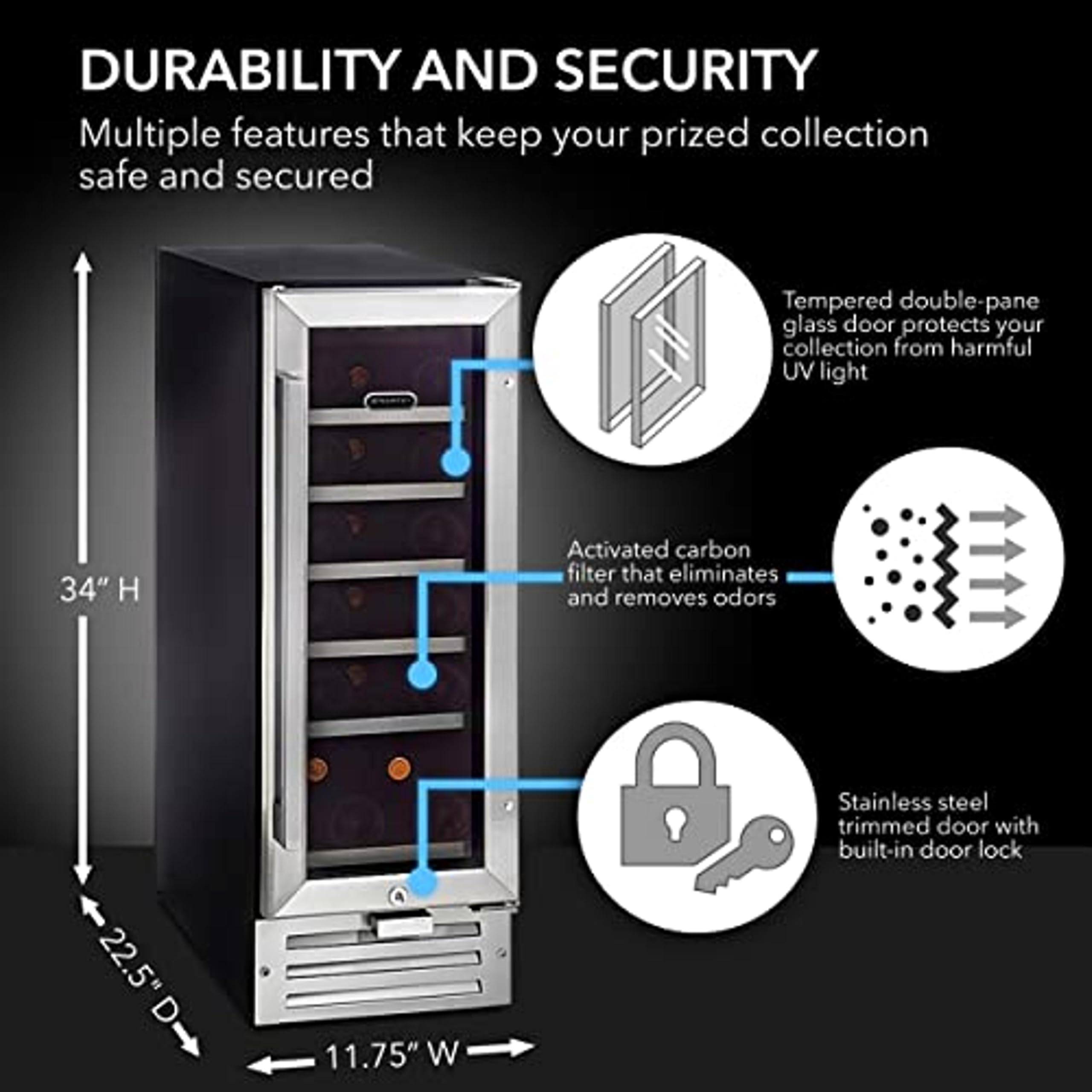 Whynter BWR-18SD 18 Bottle Built-in Wine Refrigerator, Multi