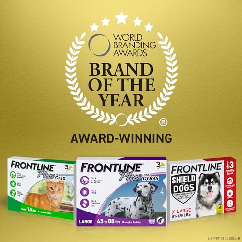 FRONTLINE Plus for Dogs Flea and Tick Treatment (Extra Large Dog, 89-132 lbs.) 6 Doses (Red Box)