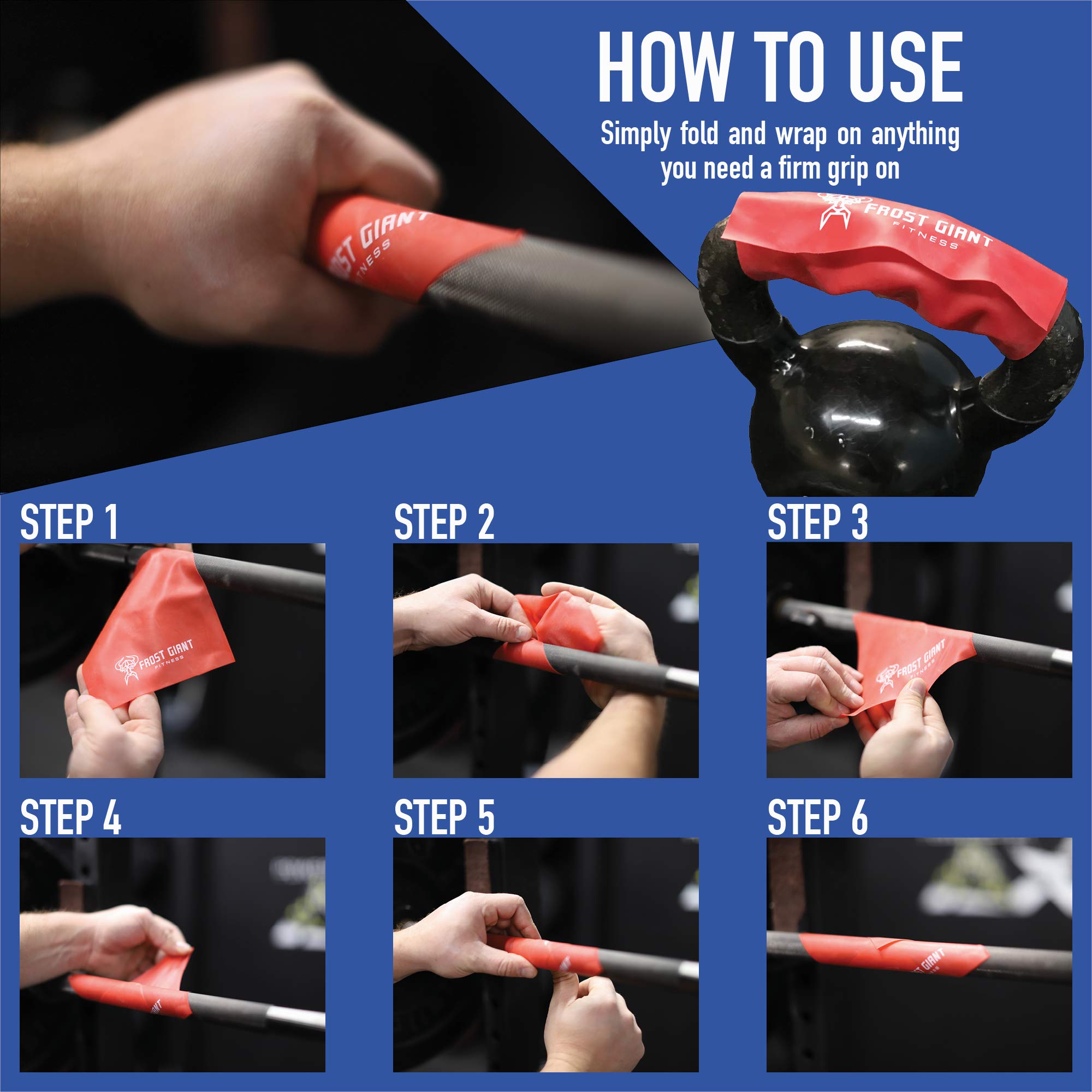 Frost Giant Fitness: Grip, Nonslip, Palm & Hand Protectors (Mess Free Chalk Replacement, Reusable & Washable) | Comfortable Grips for HIIT, Pull-Ups, Weightlifting, Barbell, Dumbell & Chin Ups