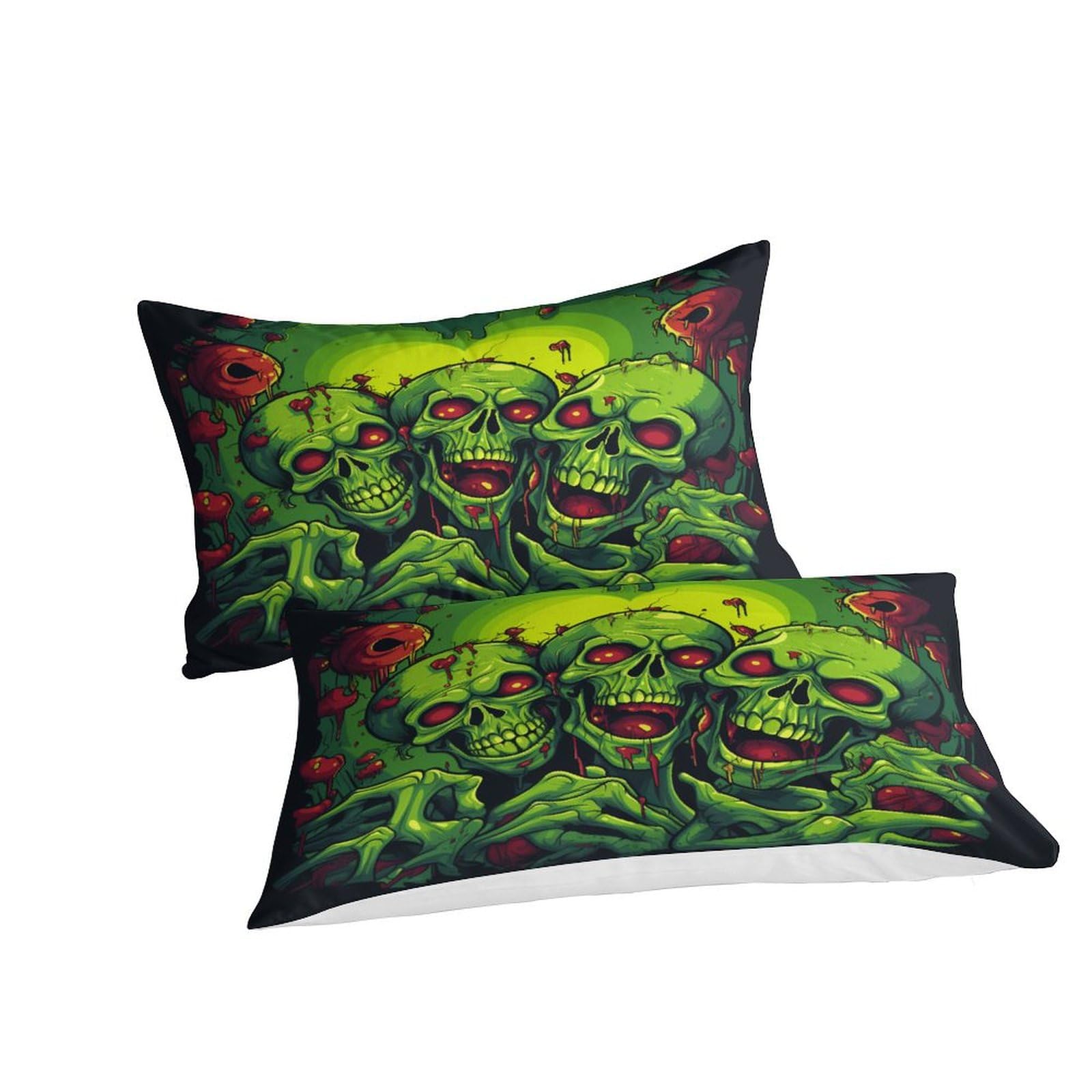 UPIKIT Zombie Halloween Quilt Cover for Teens and Adults Comforter Covers Duvet Cover 3D Print Horror Theme with Pillow Cases Bedding Set Soft Microfiber with Zipper Closure 3 Pieces Full(203x228cm)