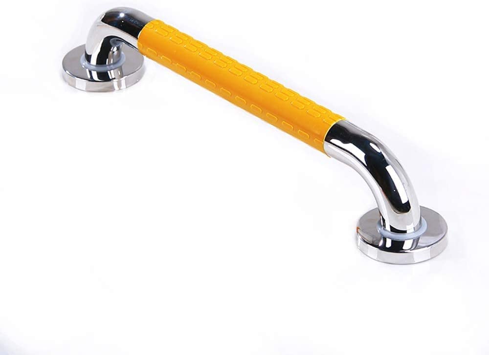 QLDFX Stair Handrail Bathroom Grab Bar Bathroom Grab Bar Rail Stainless Steel Bathroom Handle Safe Auxiliary Handle for Kitchen Bedroom Bathtub Shower and Steps Corridor Support Rod (Yellow, 38cm)