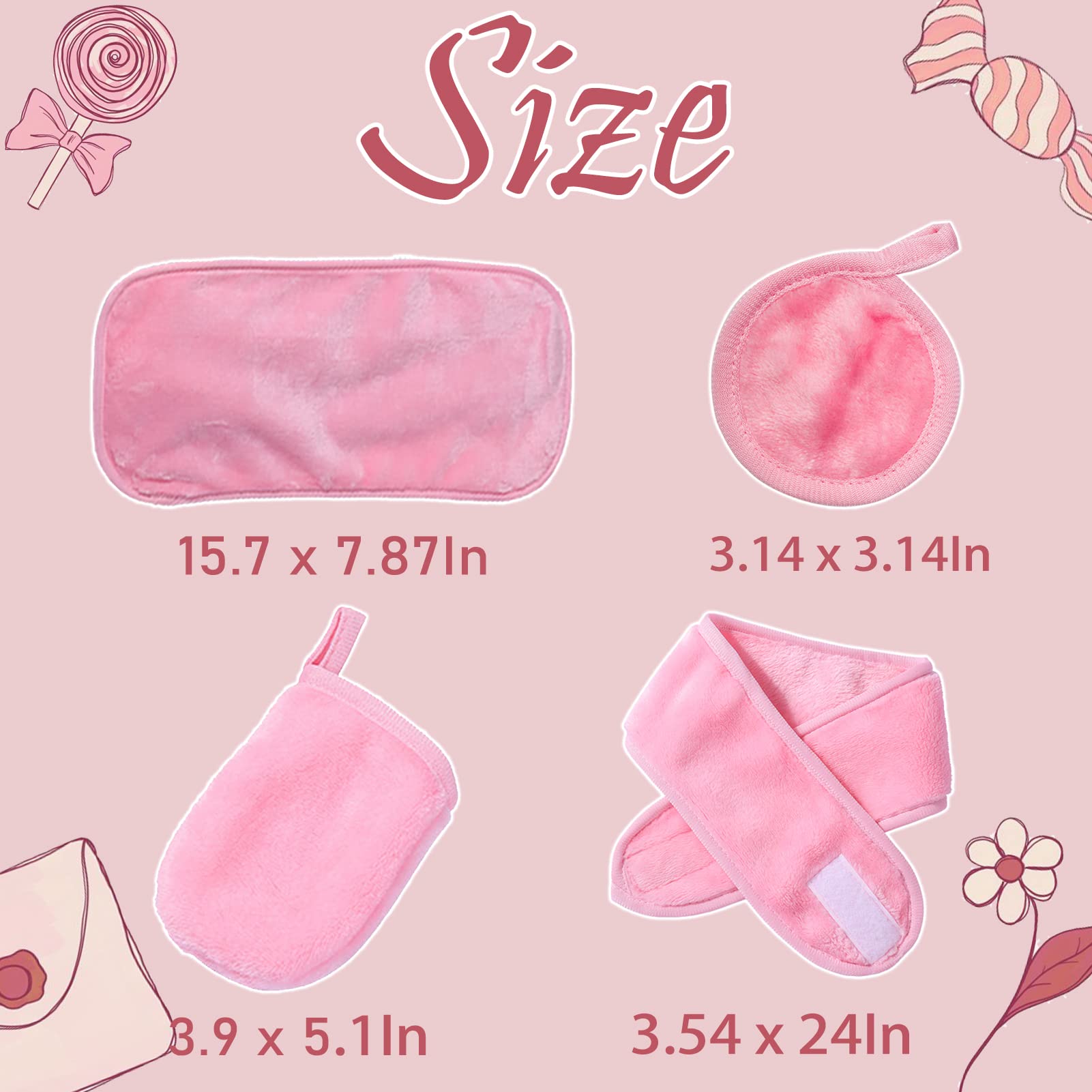 Makeup Remover Towels 4Pcs-Reusable Microfiber Makeup Remover Face Wash Cloths for Mascara, Eyeliner,Foundation, Lipstick, Etc.