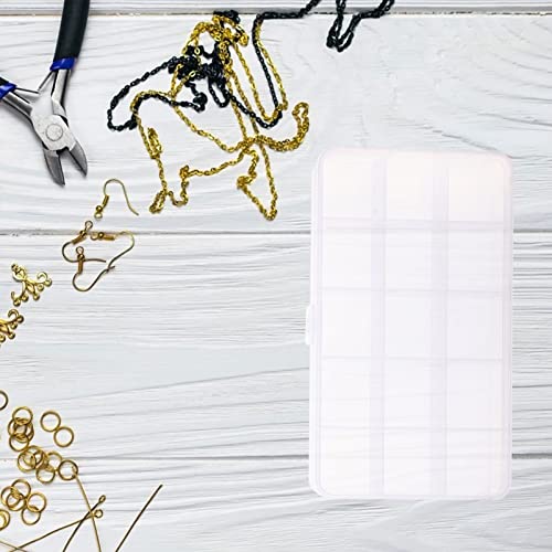 Sewroro Bead Organizer 4pcs Clear Plastic Organizer Box Container Craft Storage with Adjustable Dividers for Beads Organizer Art DIY Crafts Jewelry Fishing Tackles 10/15/24/36 Grids Storage Box