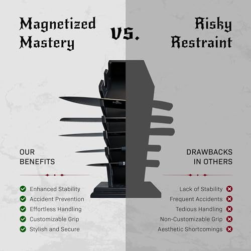 Littlesy Coffin knife holder with 14 Magnets- Gothic Kitchen decor Goth kitchen accessories & gothic knife holder Gothic home decorations (Without Knives)