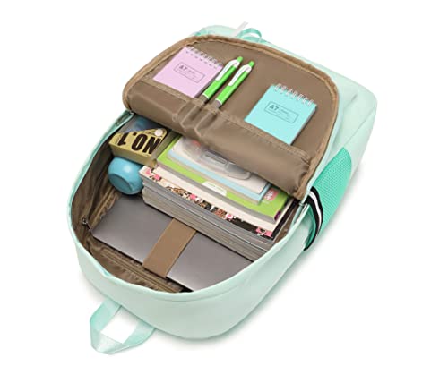 Teecho Backpack for Women Cute College Backpack for Girl Fashion Casual Daypack Mint Green