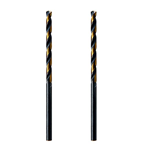 MAXTOOL 1/32" 2pcs Identical Jobber Length Drills HSS M2 Twist Drill Bits Fully Ground Black & Bronze Straight Shank Drills; JBF02H10R02P2