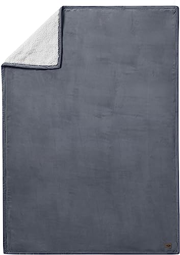 UGG 23854 Bliss Sherpa Fully Reversible Throw Blanket for Couch or Bed Machine Washable Easy Care Soft Plush Luxury Oversized Accent Blankets, 70 x 50-Inch, Imperial