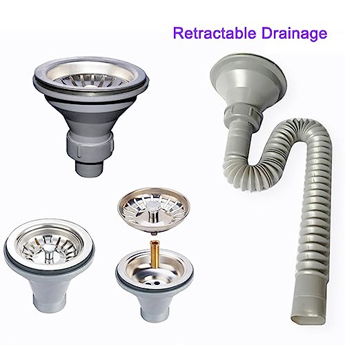 Stainless Steel Wall Mounted Commercial Restaurant Sink, Single Bowl Kitchen Sinks with Drainer Unit and Tap, Multipurpose Vanity Basin for Garage Restaurant Laundry Room Outdoor,50x40cm