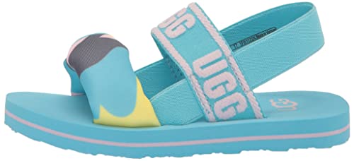 UGG K Zuma Sling Camopop Flat Sandal, Summer Sky, 3 US Unisex Little Kid