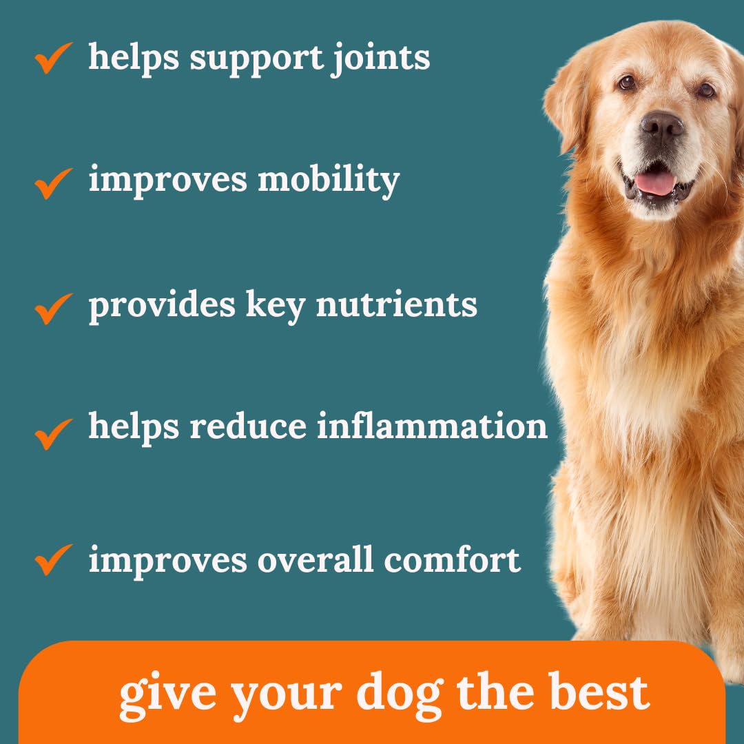 Pawful Pure Mobility - Natural Hip & Joint Dog Chews - Mobility & Joint Health Dog Supplement - Improve Flexibility, Motion & Activity - Tasty Bacon Flavor - USA Made (90 Chews)
