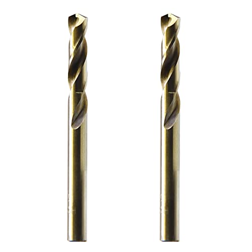 MAXTOOL 11/32" 2pcs Identical Screw Machine Drills HSS M42 Cobalt Twist Stub Drill Bits Fully Ground Golden Straight Shank Short Drills; SMF42G10R22P2