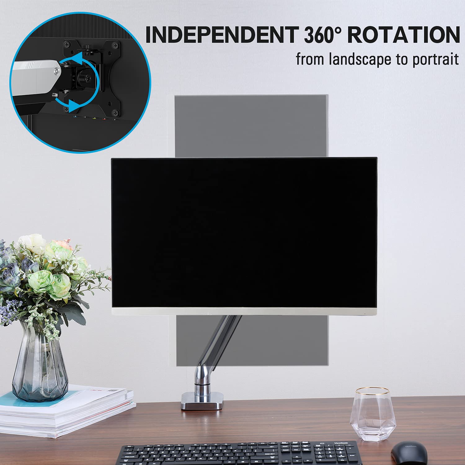 MOUNTUP Single Monitor Mount & Single Computer Monitor Stand Desk Mount Bundle