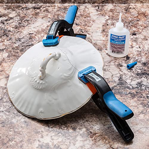 Medium Spring Clamps (Pair) β Easy Squeeze Bandy Clamps Woodworking for Thinner Stock, & Delicate Moldings β One-Handed Operation Medium Clamps β Easy to Grip Nylon Hand Clamps w/Fiberglass