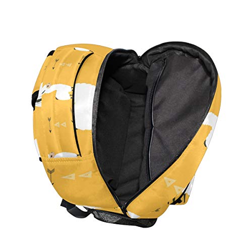 senya School Backpack Llama With Arrows Cute Bookbag Daypack One_Size