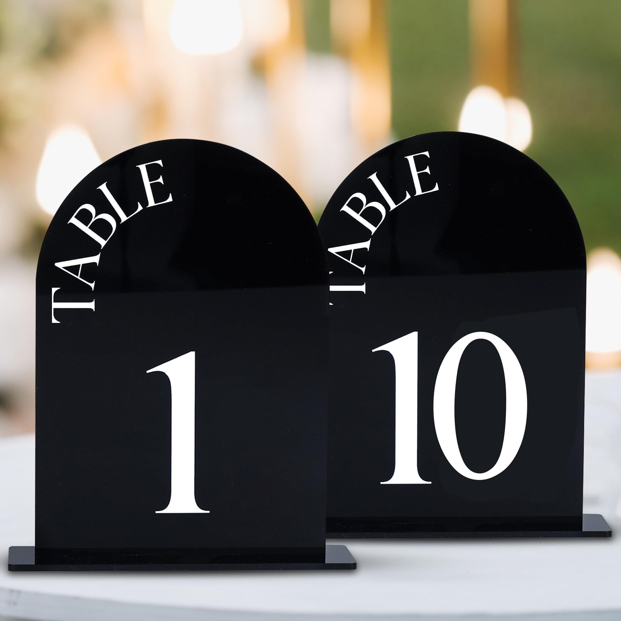 Table Numbers- Wedding Table Numbers (5β x 7β) Table Numbers 1-15 w/stands- Double-Sided Acrylic Table Numbers- Perfect Table Numbers for Wedding Reception-Black Table Numbers-Wedding Centerpieces