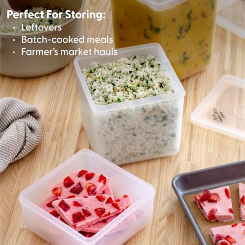 W&P Freezer Cubes | Reclaim Your Freezer With Tidy Stackable Frozen Food Containers | 64 oz | Freezer safe, BPA Free, Dishwasher Safe, Microwave Safe