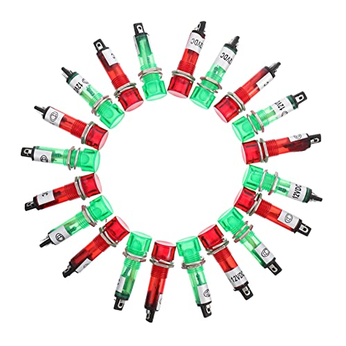 TEHAUX 20 Pcs Signal Light LED Panel Mini Light Truck Indicator Light Green Indicator Light Panel Mount Signal Flash Signal Light Power Signal Lamp Dc12v Car Warning Light Plastic